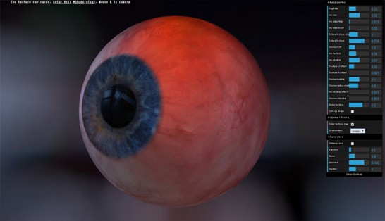 WebGL眼球シミュレーター「Eye Texture Raytracer」 | 3DP id.arts