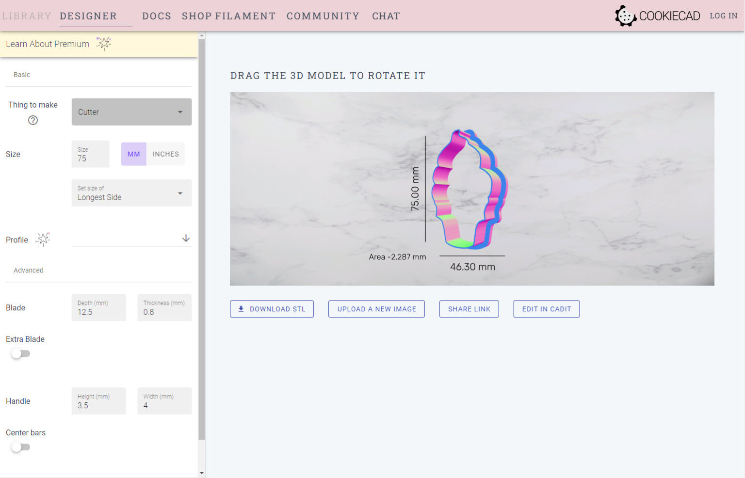 クッキー型用3Dモデルが瞬時に作れるツール「CookieCAD」 | 3DP id.arts